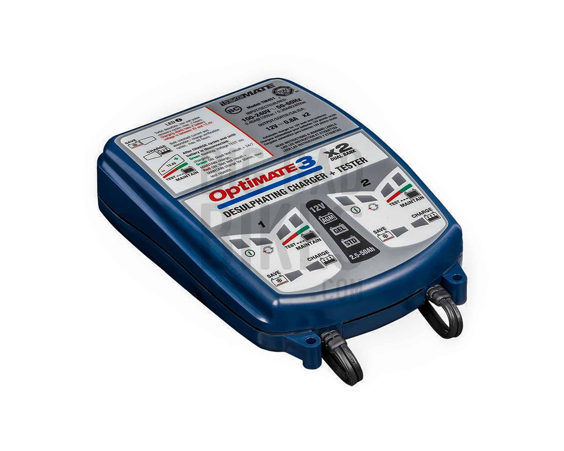 Optimate 3 Battery Charger - 2 Bank - bigbadbikes.com™