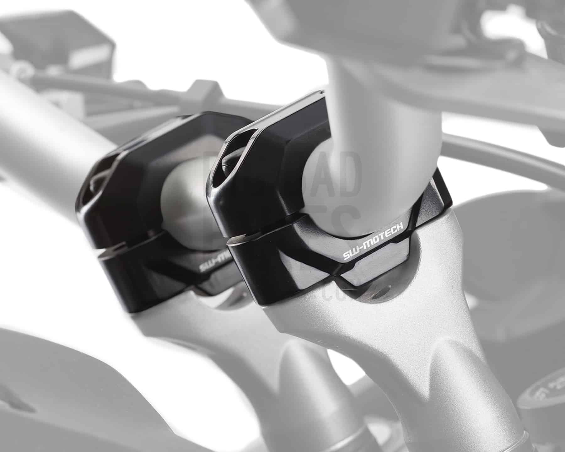 SW-Motech 25mm Handlebar Risers for 22mm Handlebars - Black ...