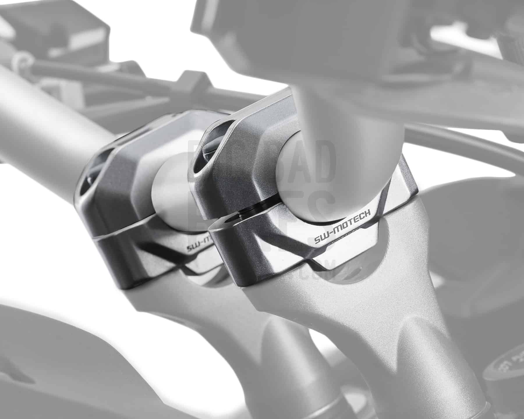 SW-Motech 25mm Handlebar Risers for 22mm Handlebars - Silver ...