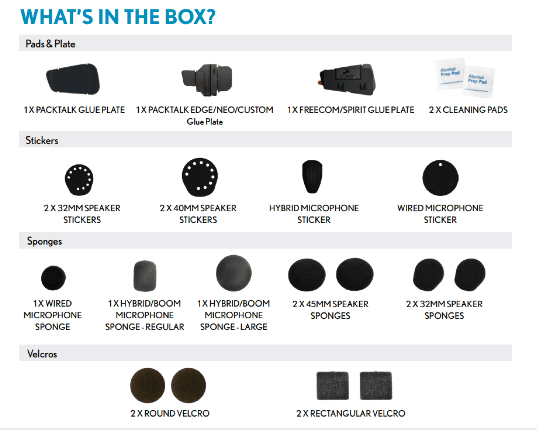 CARDO REFRESHMENT KIT - PACKTALK / FREECOM - X / SPIRIT SERIES ...